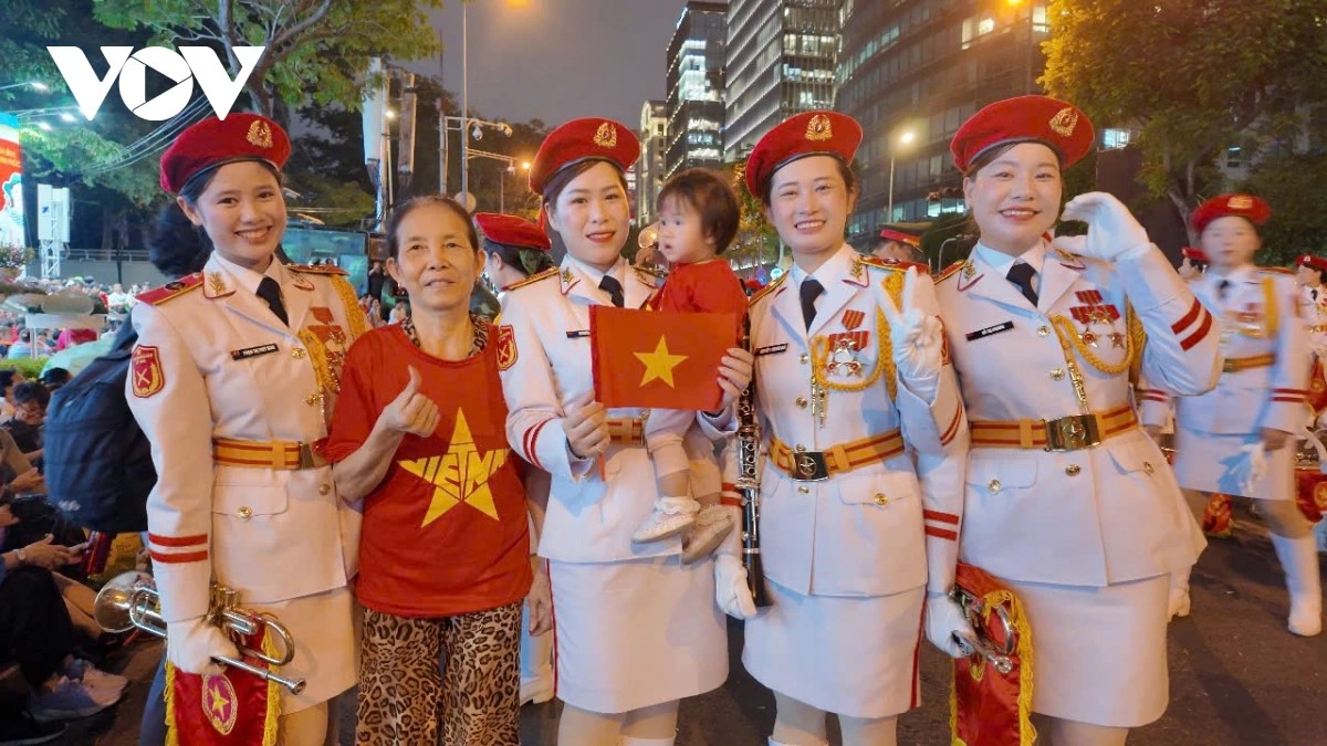 Rehearsal of parade and march for National Reunification Day